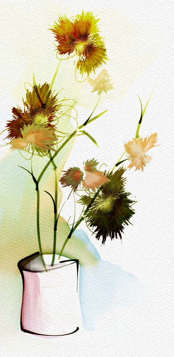 Mixed Media, Watercolor and Liquid Ink in Painter 2023 | Skip Allen Paints